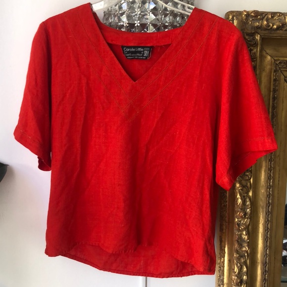 Carole Little | Tops | Vintage Silk Red Blouse Size Small | Poshmark